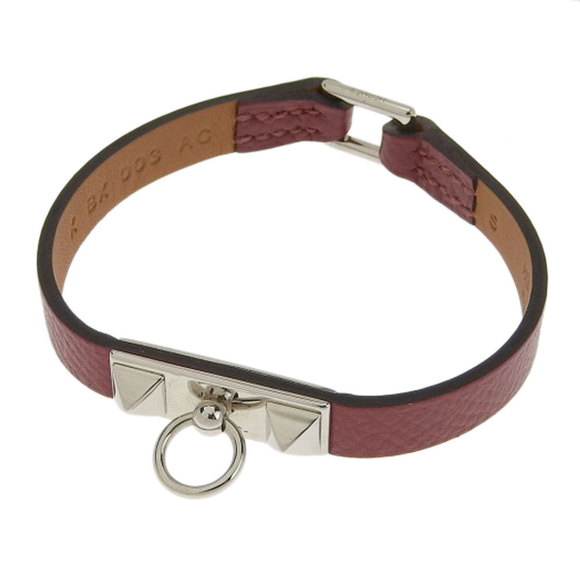 Hermes | Jewelry | Hermes Collie Ed Cyan Bracelet Epsom Red X Carved ...